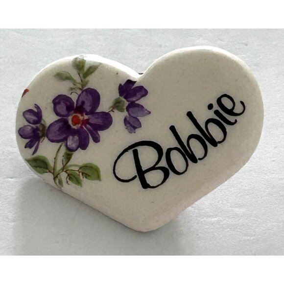 Other | Vintage 8s Rare Bobbie Name Pretty Painted Porcelain Flower ...